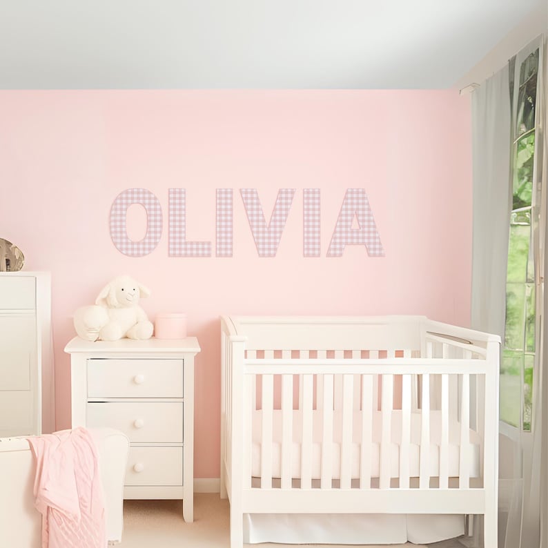 Pink Gingham Alphabet Clipart Pack: A-Z Letters & 0-9 Numbers for Baby ...