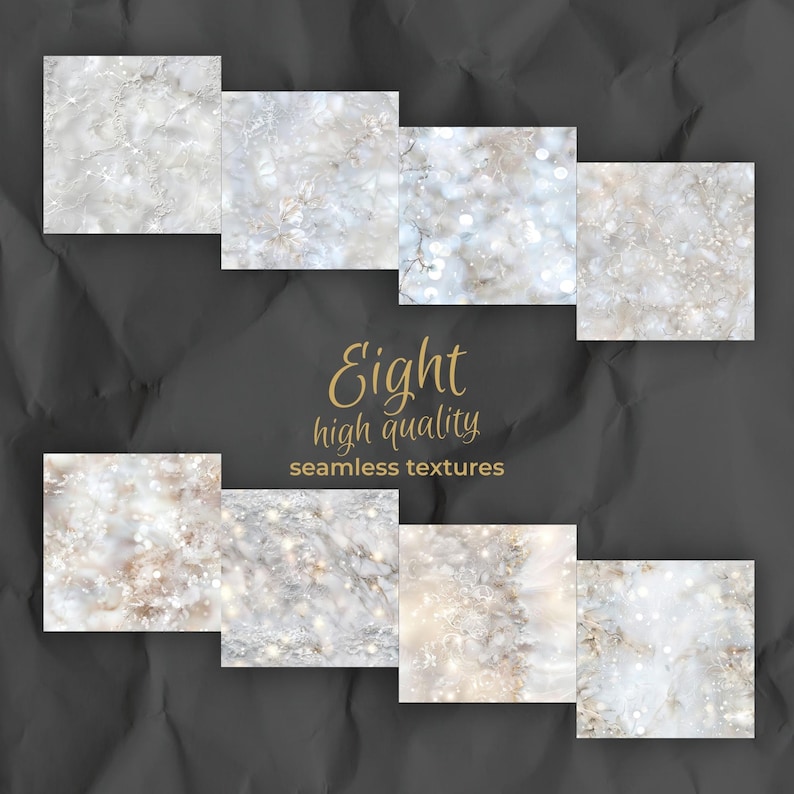 Wintery Pearls Seamless Patterns - Luxury Frost White Texture ...