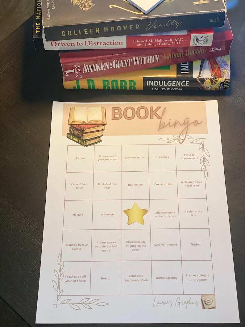 Book Bingo / Reading Bingo Printable, Customizable Template - Etsy