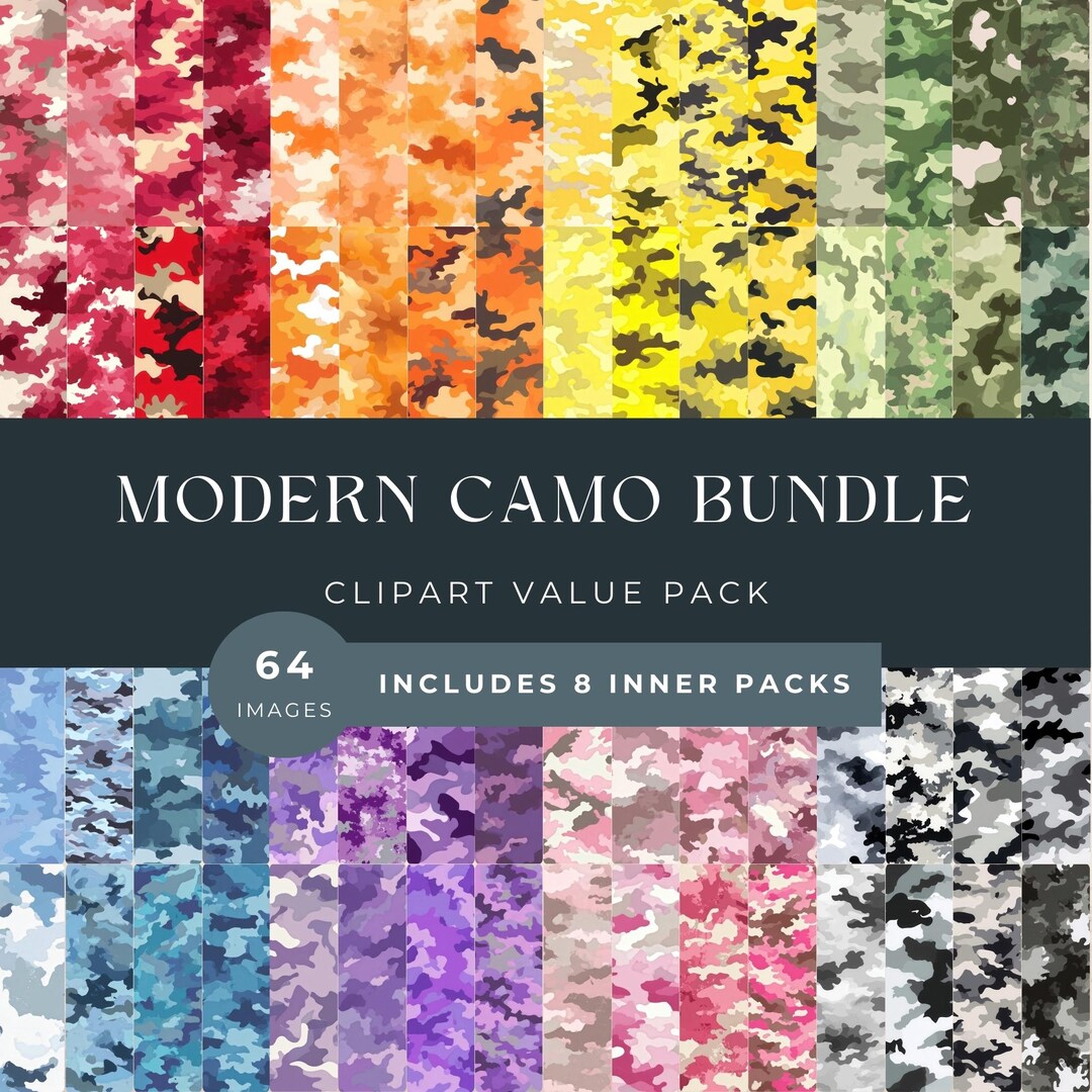 Modern Military Camo Seamless Patterns Bundle: Camouflage Textures ...