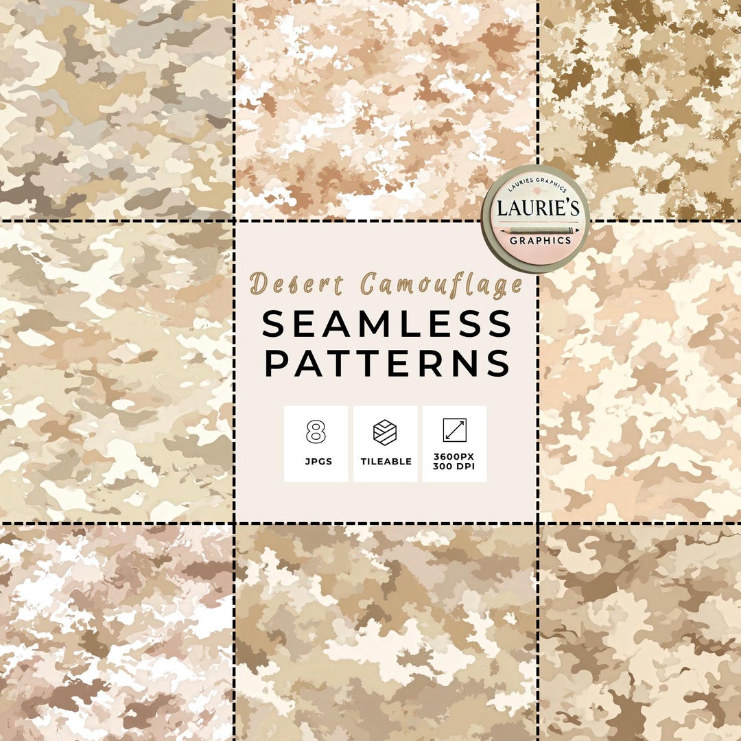 Desert Camouflage Seamless Patterns: Tan, Beige, Sand & Light Brown ...