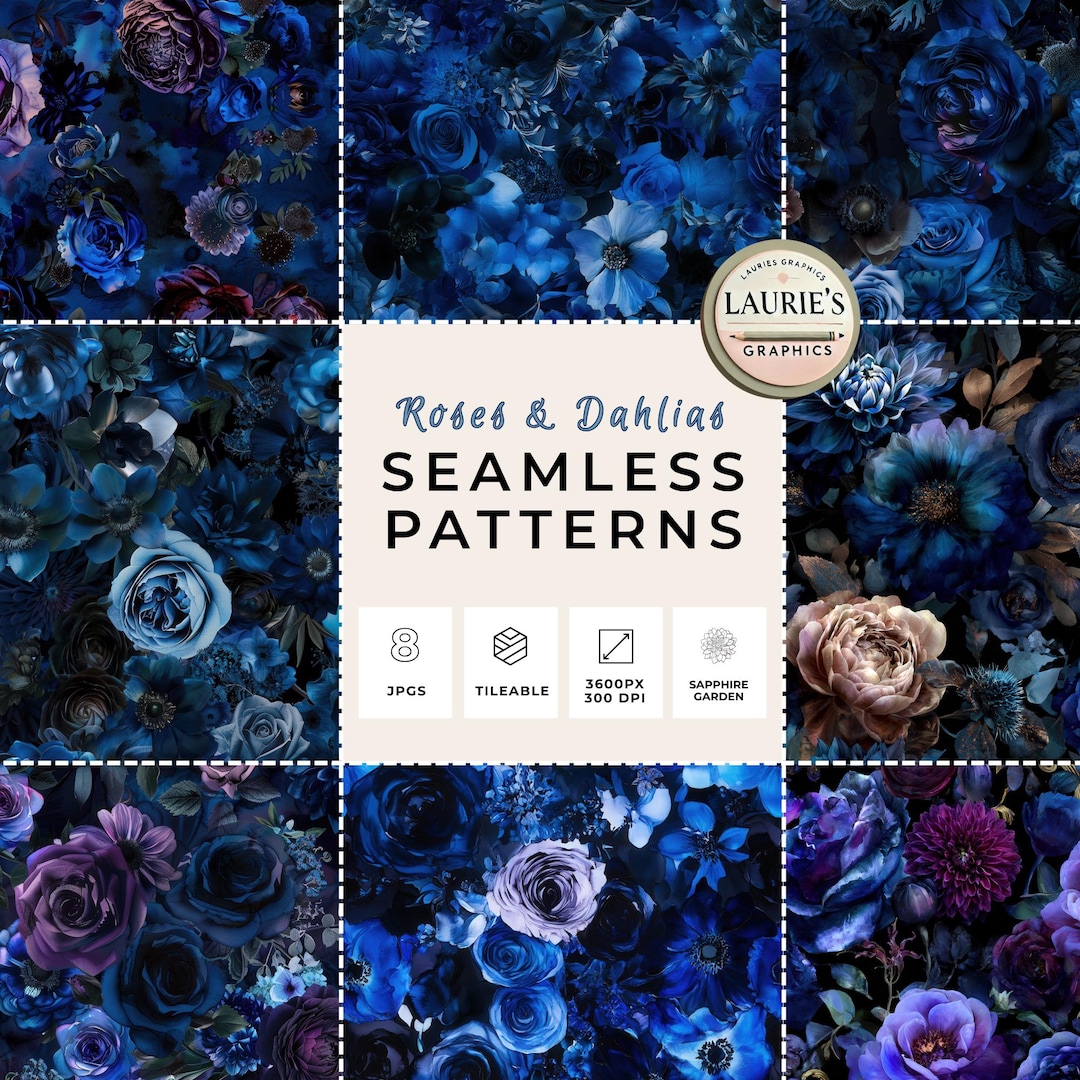 Alcohol Ink Seamless Patterns: Roses, Ranunculus and Dahlias in ...