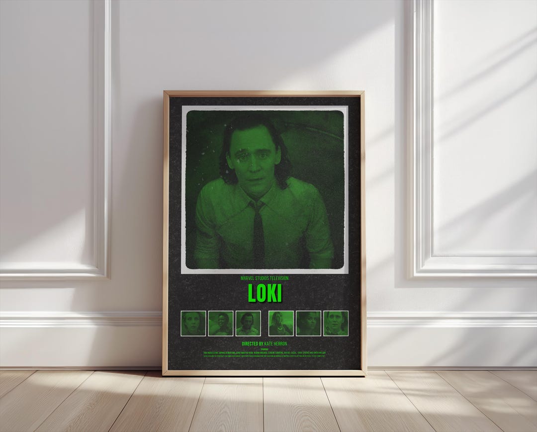 Loki Minimalist Movie Poster – Retro Green Art Print – Marvel TV Show ...