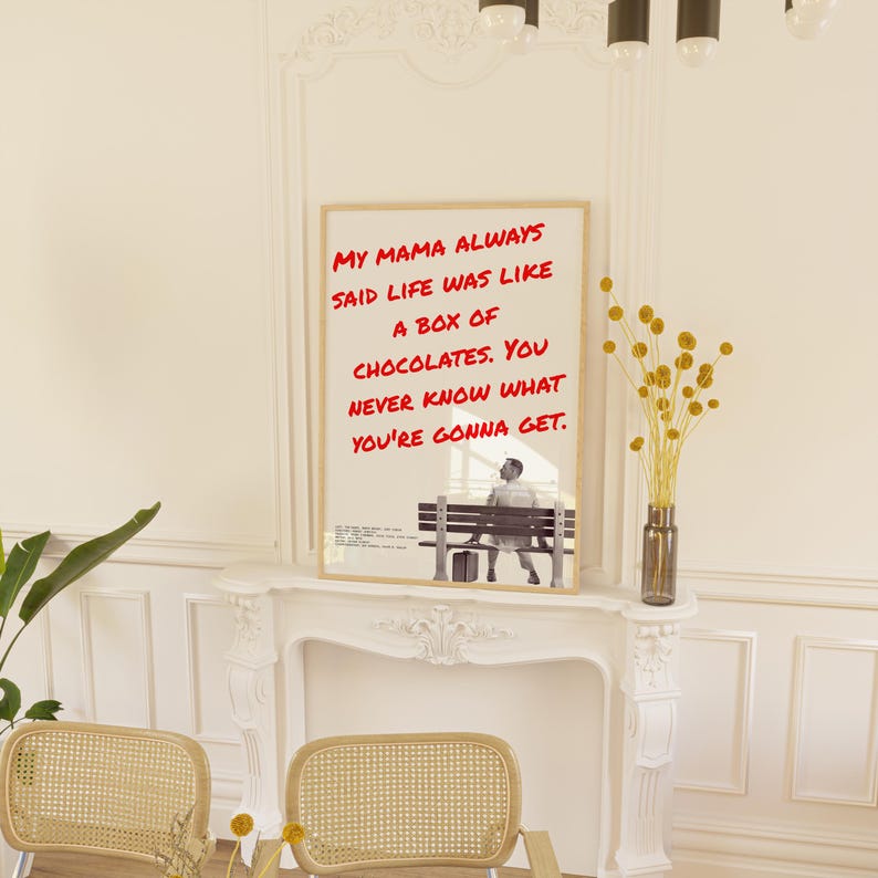 Forrest Gump Movie Poster: Iconic Quote, Minimalist Film Print - Etsy