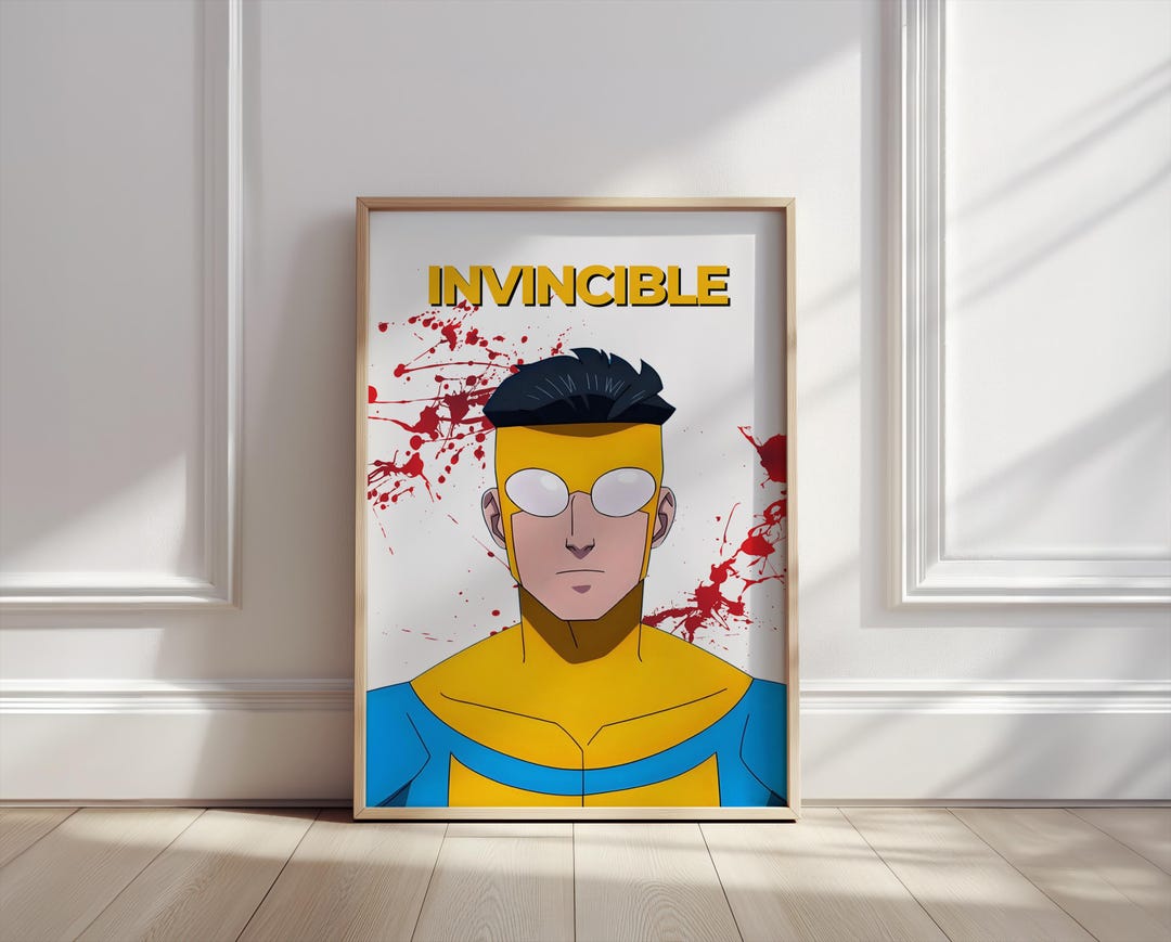 Invincible Minimalist Poster – Bold Anime Art Print – Superhero Blood ...