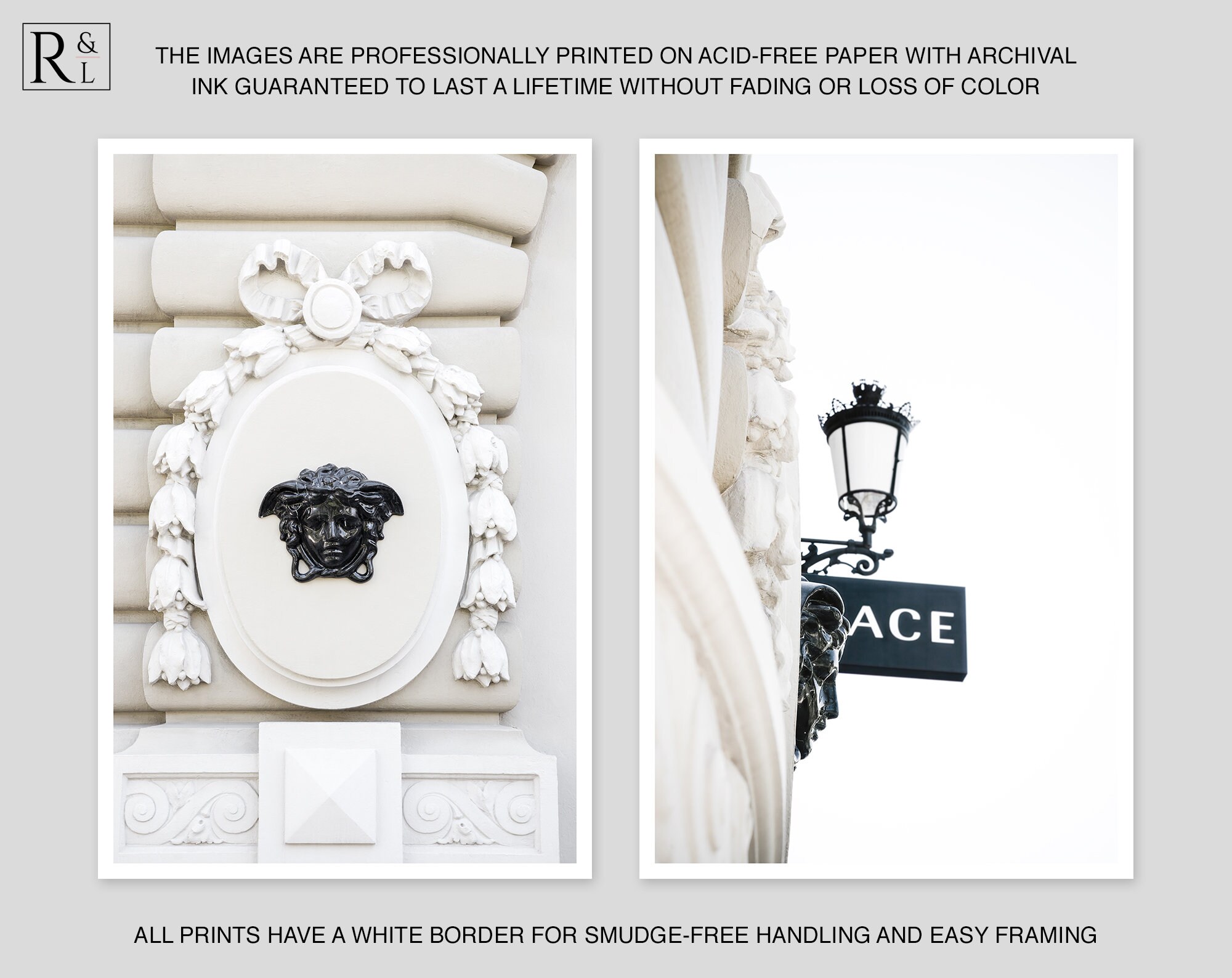 Versace Wall Art - Discounted Set of 2 Prints - Office, Dressing Room ...