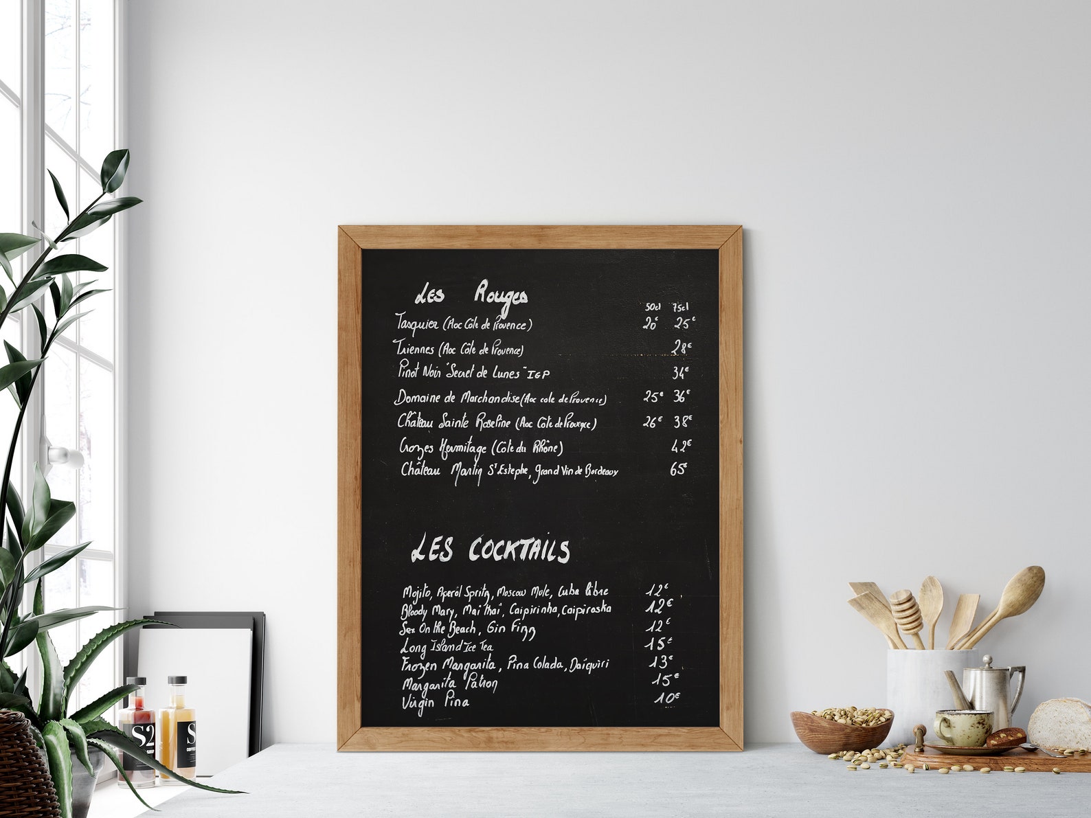 French Chalkboard Wine Menu Prints Black and White Art - Etsy UK