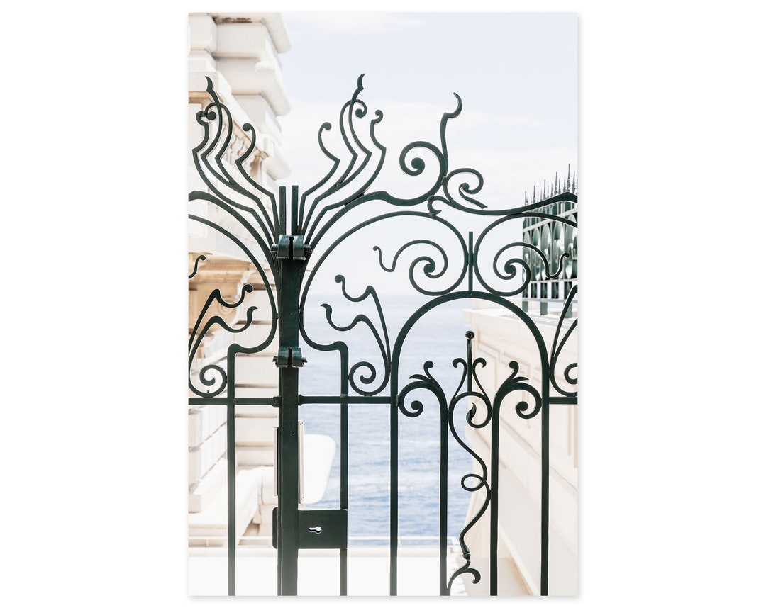 Monaco Iron Gate Art Print – Mediterranean Architecture Photography - Etsy