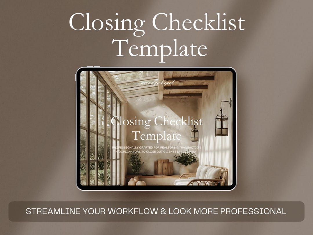 Realtor Closing Checklist Template: Editable Google Docs (digital ...