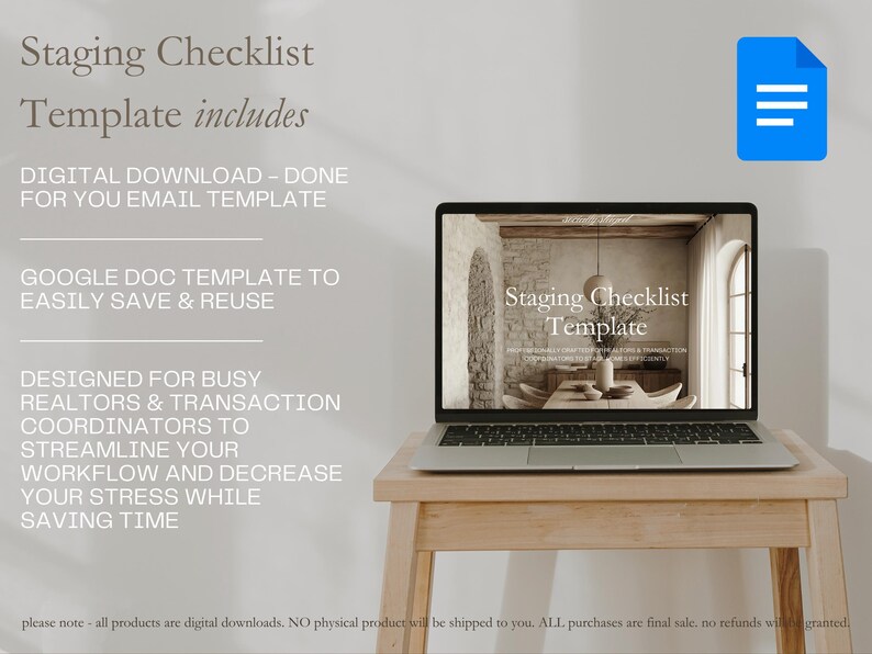 Staging Checklist Template I Home Staging Checklist I Real Estate ...