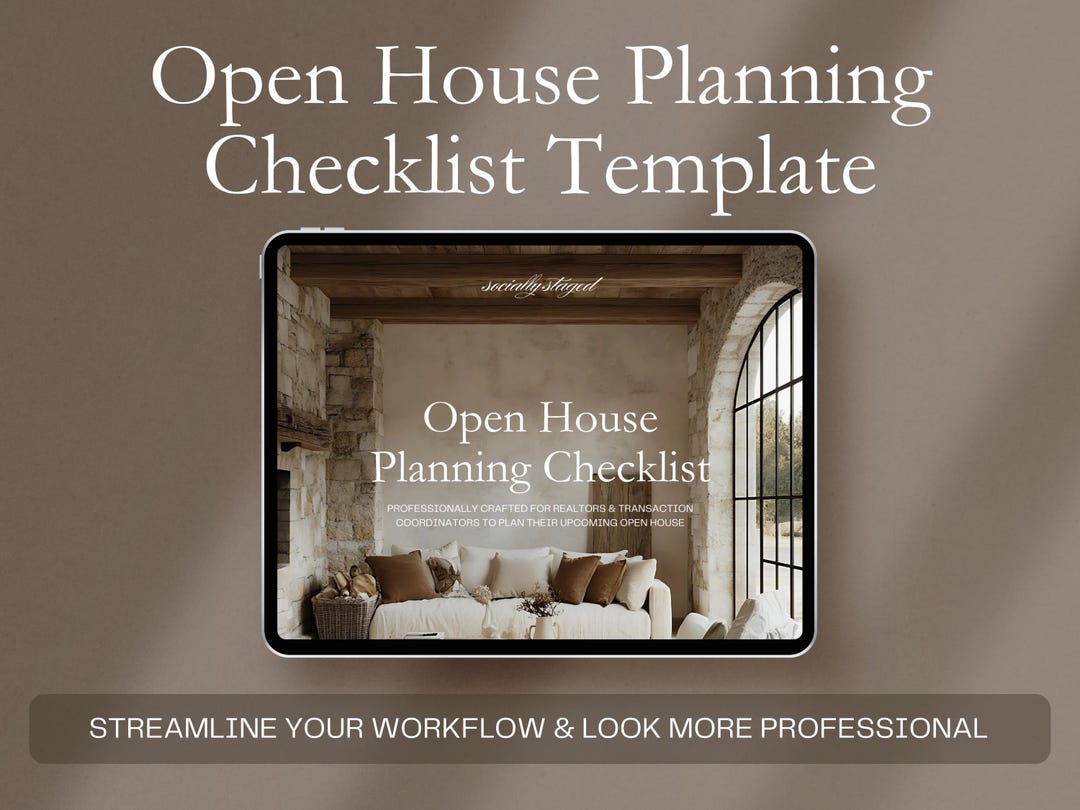 Realtor Open House Planning Checklist Template (google Docs, PDF) - Etsy
