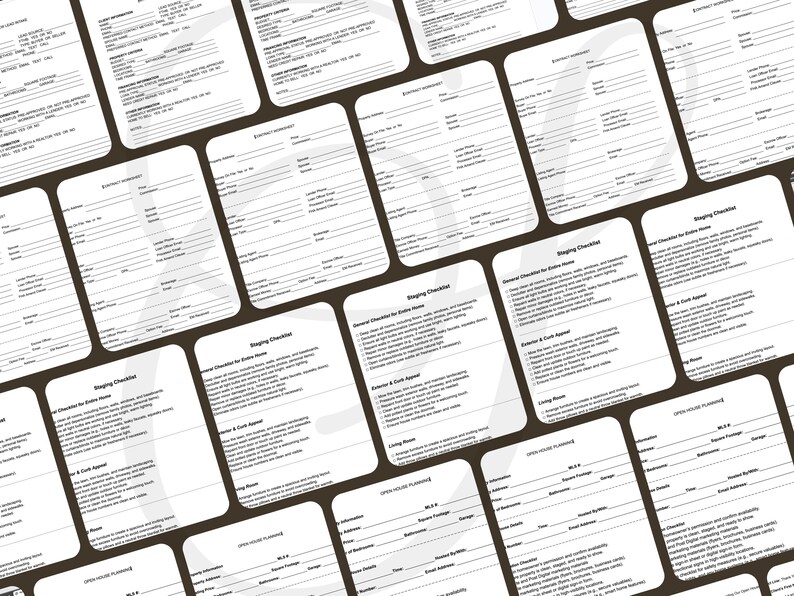 Real Estate Checklist Template Bundle: Realtor Worksheets (digital ...