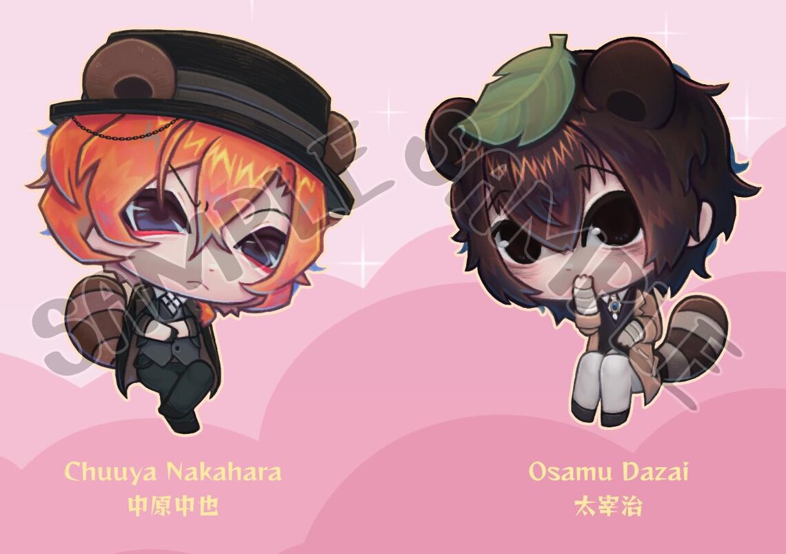Bungo Stray Dogs Dazai & Chuuya Tanuki Keychain - Etsy
