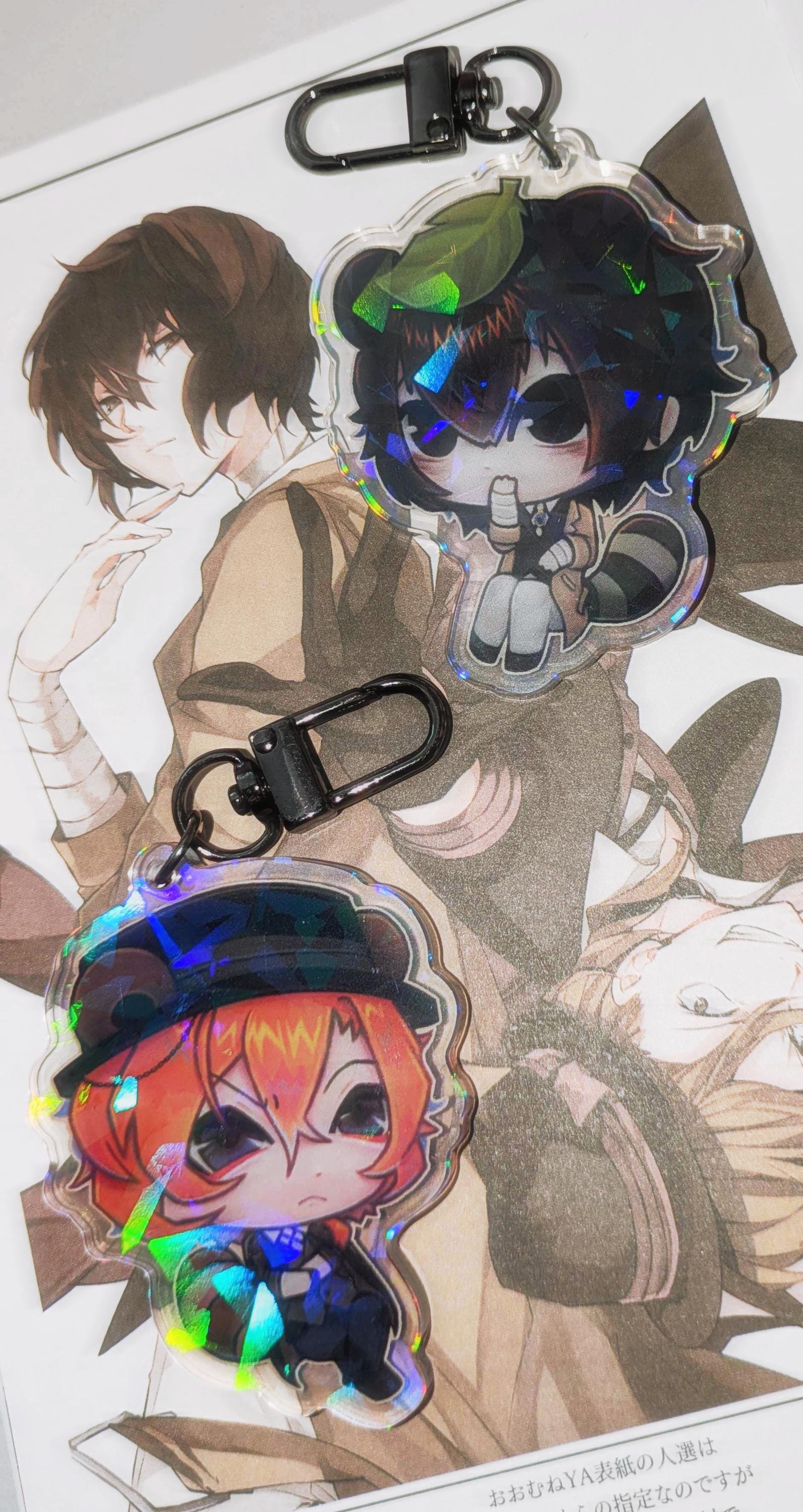 Bungo Stray Dogs Dazai & Chuuya Tanuki Keychain - Etsy