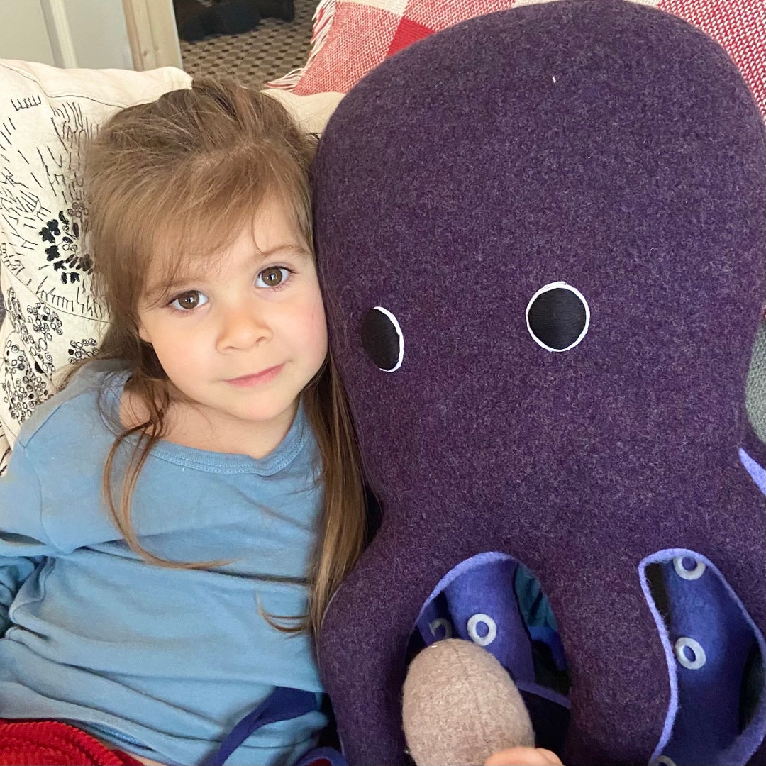Large Octopus Soft Toy/handmade and Personalised Pure Wool Big Octopus ...