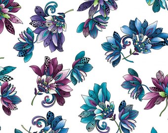 Eobbenartexxanadu by Ann Lauerfloralblack/multidigitalcotton Fabric by ...