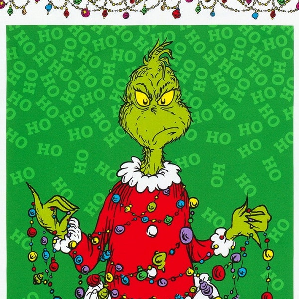 Robert Kaufman Grinch Panel - Etsy