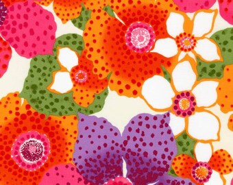 Bright floral fabric | Etsy