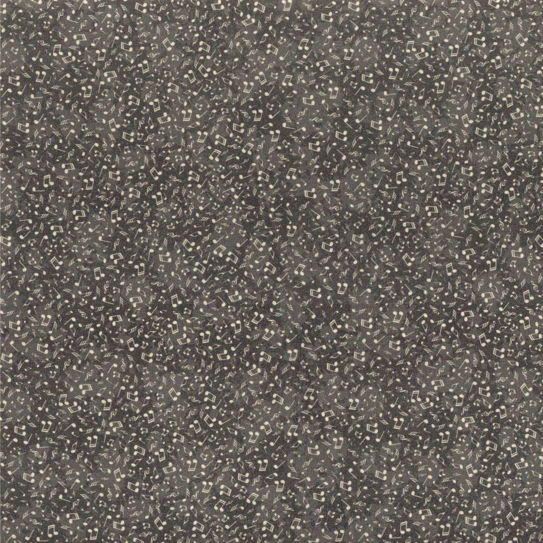 Stof My Classic Songs Music Notes Grey Cotton Fabric by the Yard or ...