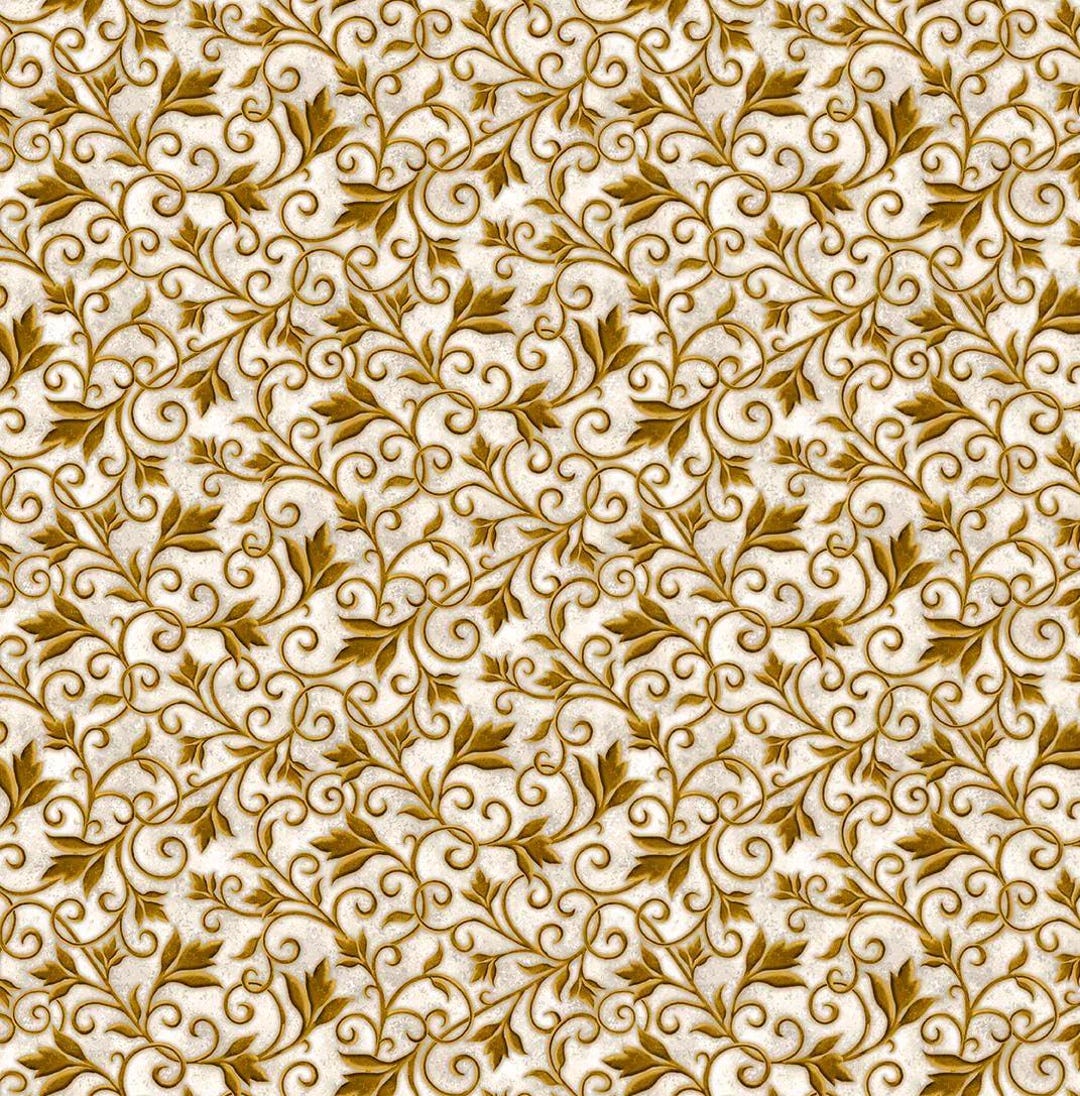 Quilting Treasures Heavenly Night Scroll Digital Cream Cotton Fabric by ...