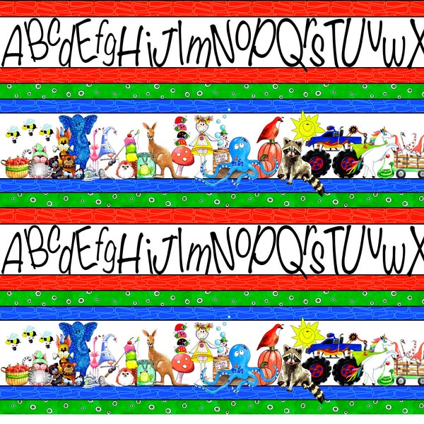Alphabet Fabric - Etsy