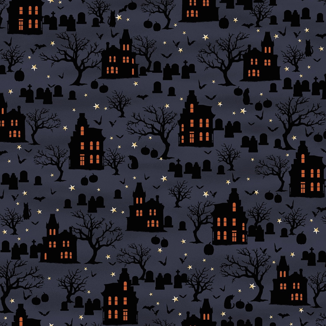 Studio E~spooky Night~50"x26" Table Runner and Six 18"x14" Place Mats ...
