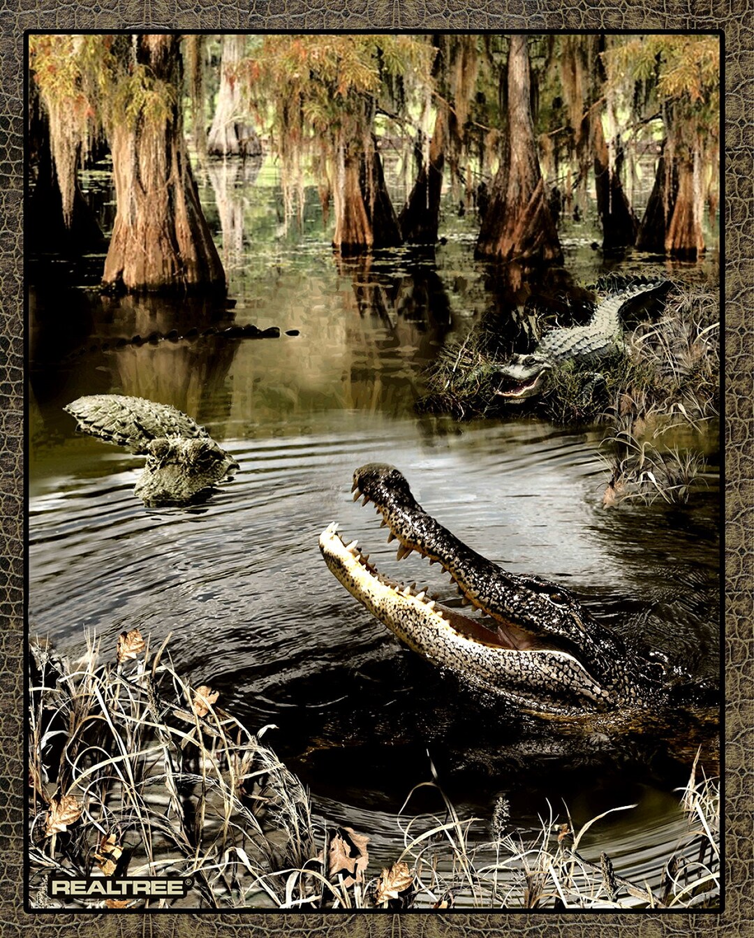 Sykel~realtree~37" X 43.25" Alligator Panel~multi~cotton Fabric by the ...