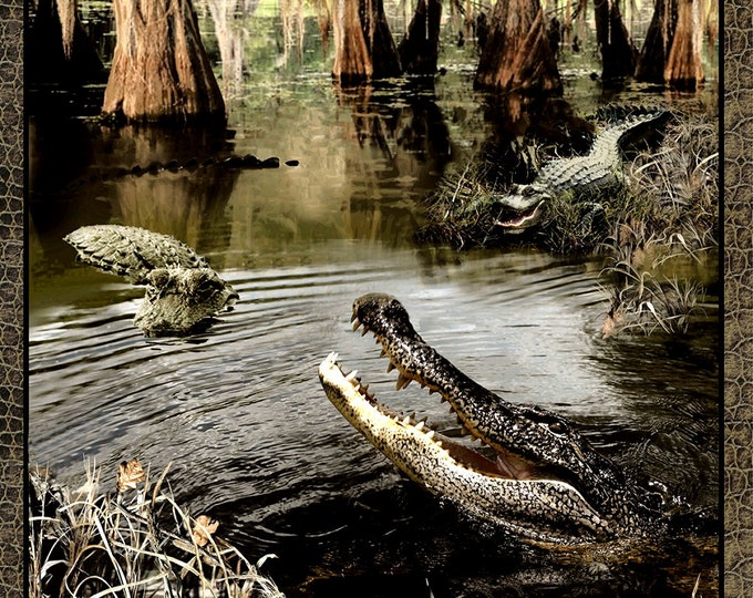 Sykel~realtree~37" X 43.25" Alligator Panel~multi~cotton Fabric by the ...