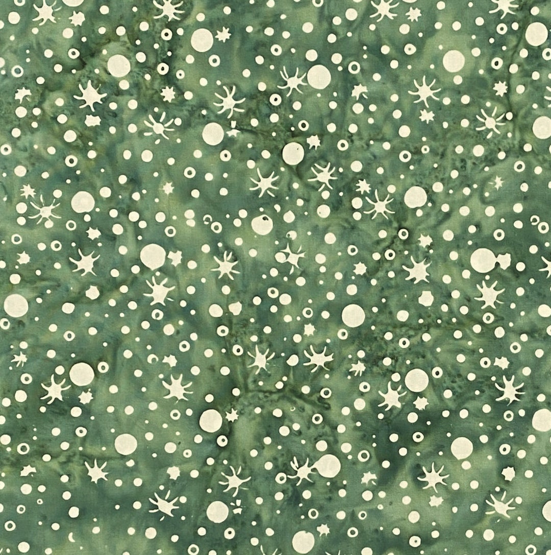 Island Batik Wondrous Dots and Stars Frog Cotton Batik Fabric by the ...