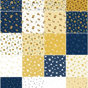 Riley Blake~honey Bees and Flowers Please~sunflowers and Bees~yellow ...