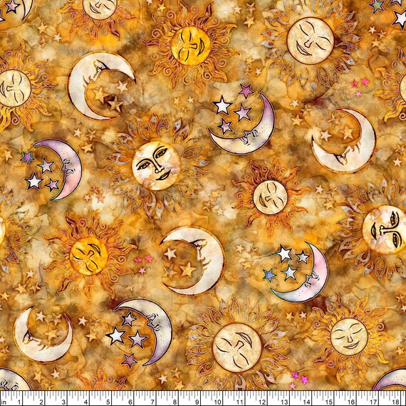 Fabric Black Cotton Fabric by the Yard or Select Length 28562-K Digital ...