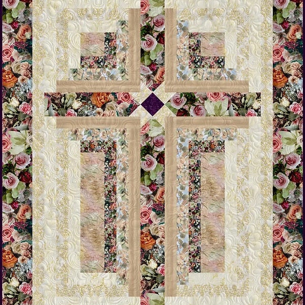 Log Cabin Cross Quilt Pattern - Etsy