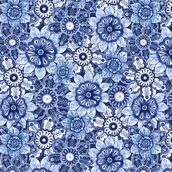 Blue Fabric Print - Etsy