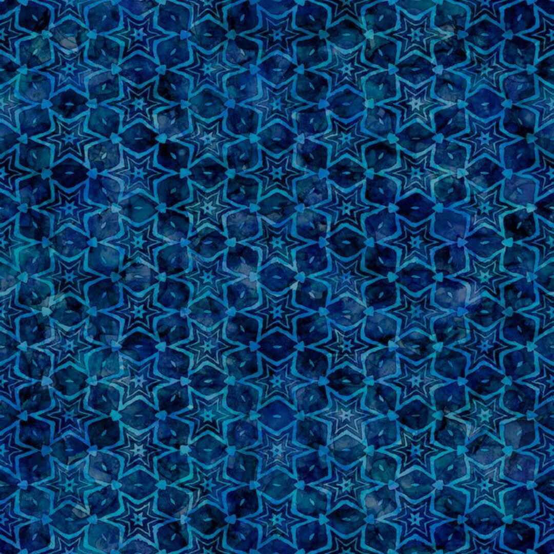 Quilting Treasures~moonshadow~set Stars~digital Print~indigo~cotton ...