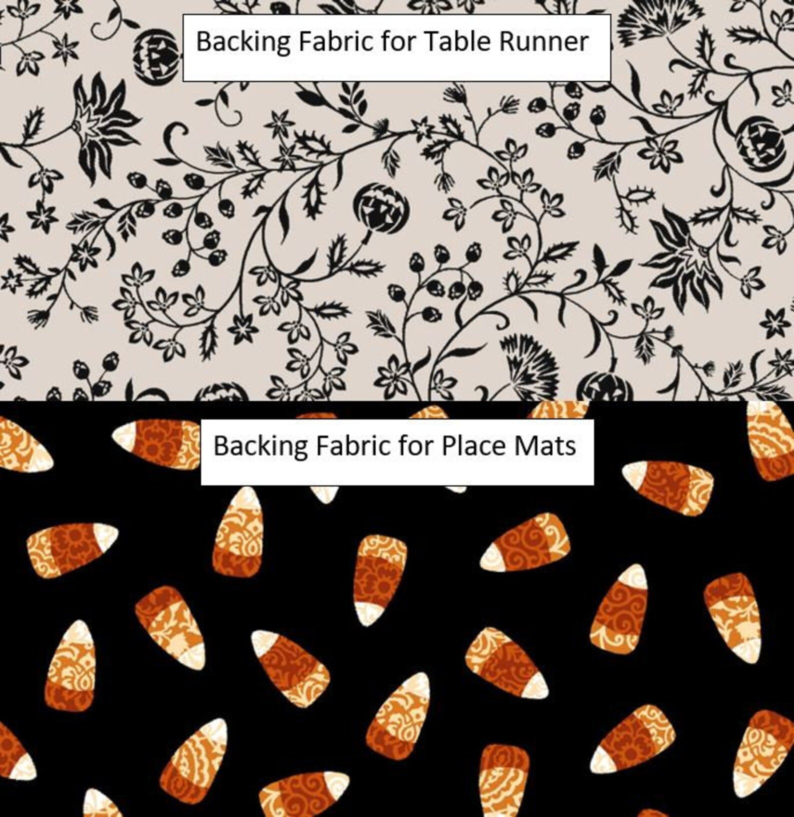 Studio E~spooky Night~50"x26" Table Runner and Six 18"x14" Place Mats ...