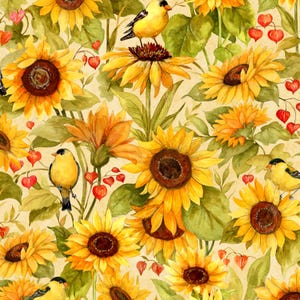 Quilt Kit~sunflower Splendor~66" X 90" Sunflower & Goldfinch Panel Twin ...