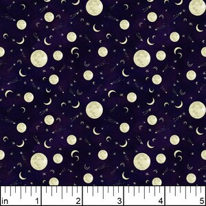 Blank Quilting~midnight Rendezvous~full and Crescent Moons~dark Purple ...