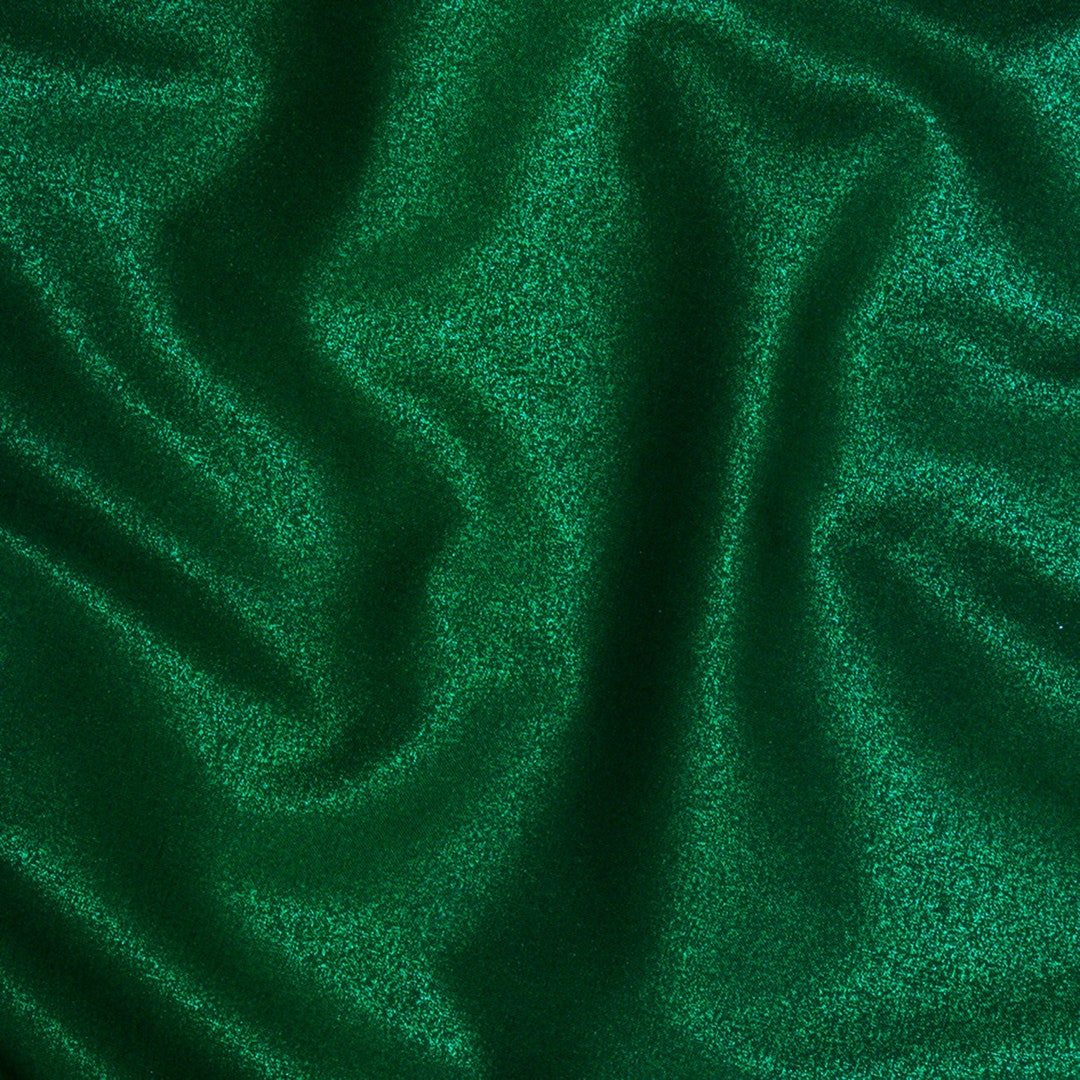 Eob~robert Kaufman~kona Sheen~green W/ Metallic Green Overlay~glitter ...