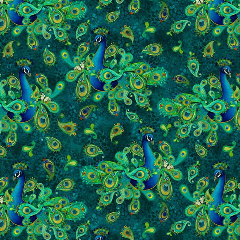 Peacock Fabric - Etsy