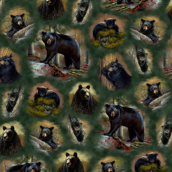 Black Bear Fabric - Etsy