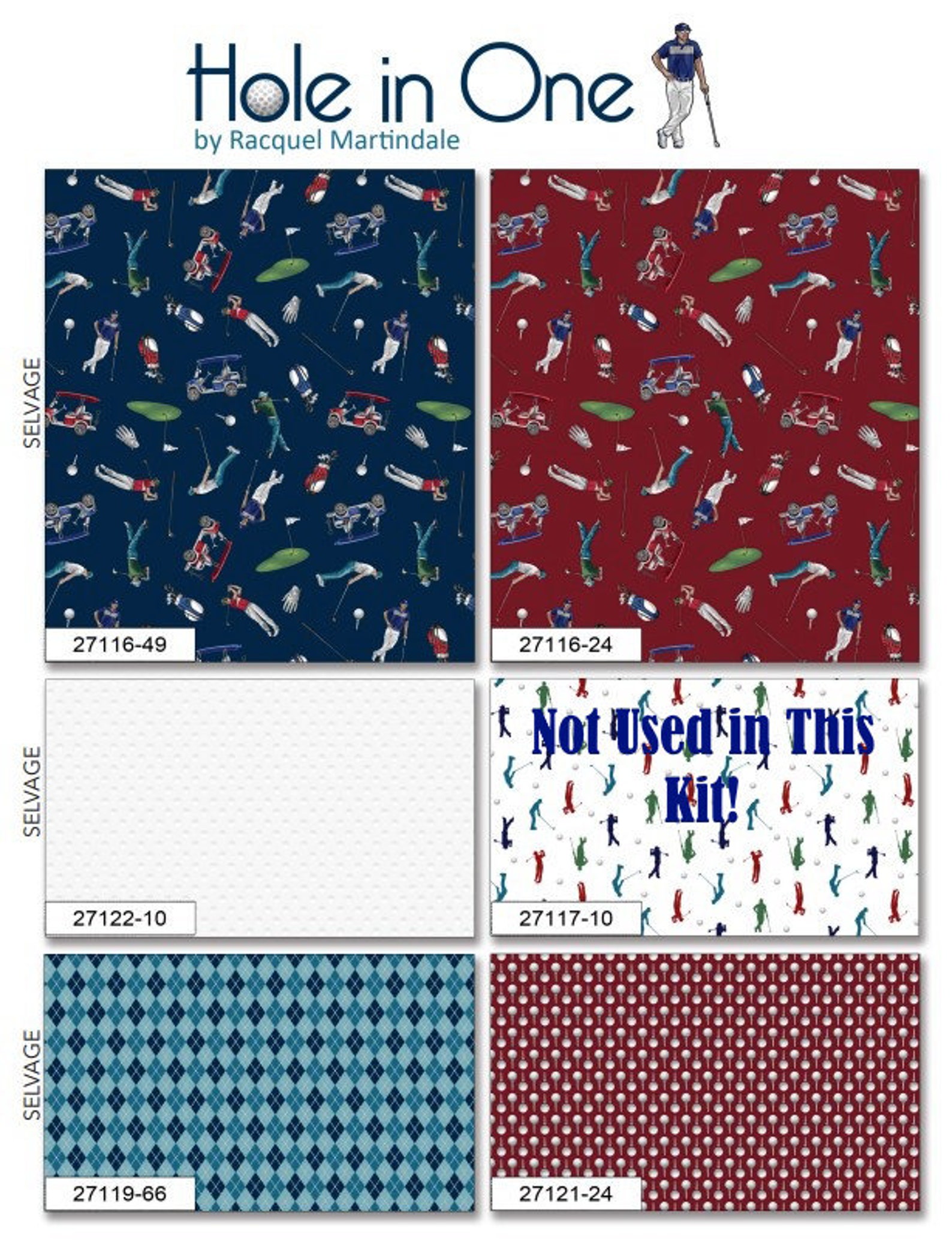 Quilt Kit~fantastic Fairway~61" X 73.5" Hole in One Argyle Golf Throw ...