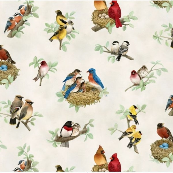 Bird Fabric by the Yard - Etsy