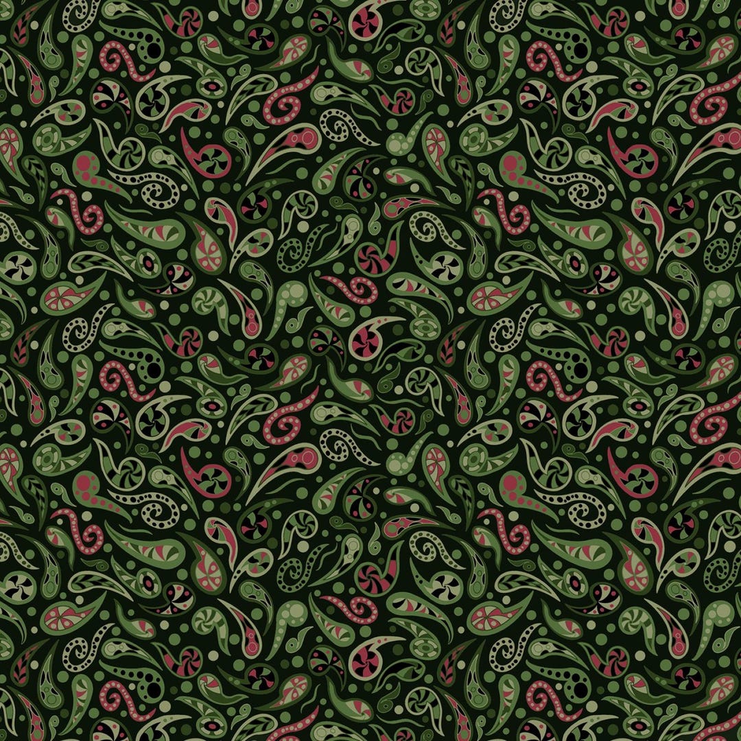 Dandelion Fabric Caladium Caladia Paisley Cotton Fabric by the Yard or ...