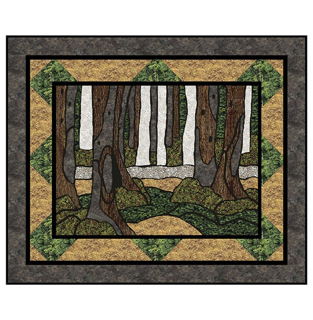 Quilt Kit- the Hidden Path~34" X 28" Stained Glass Walk in the Woods ...