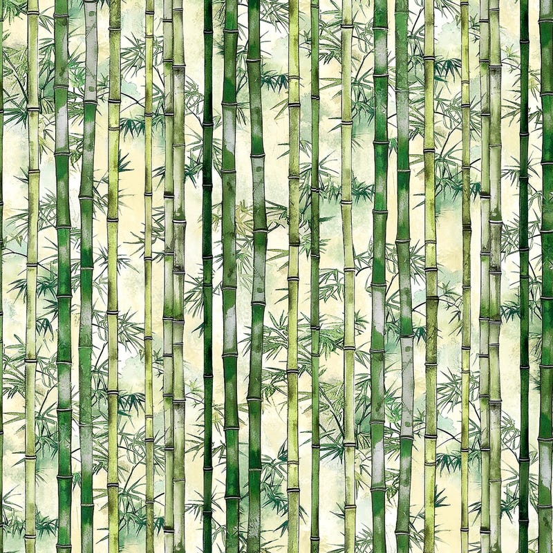 Bamboo Print Fabric - Etsy