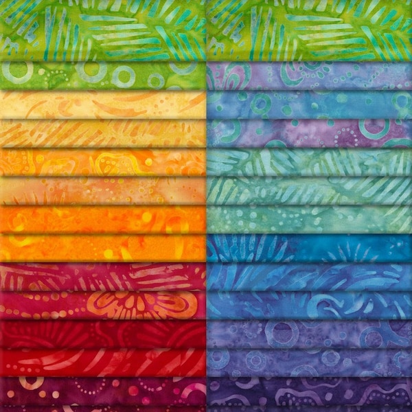 Rainbow Batik Fabric - Etsy