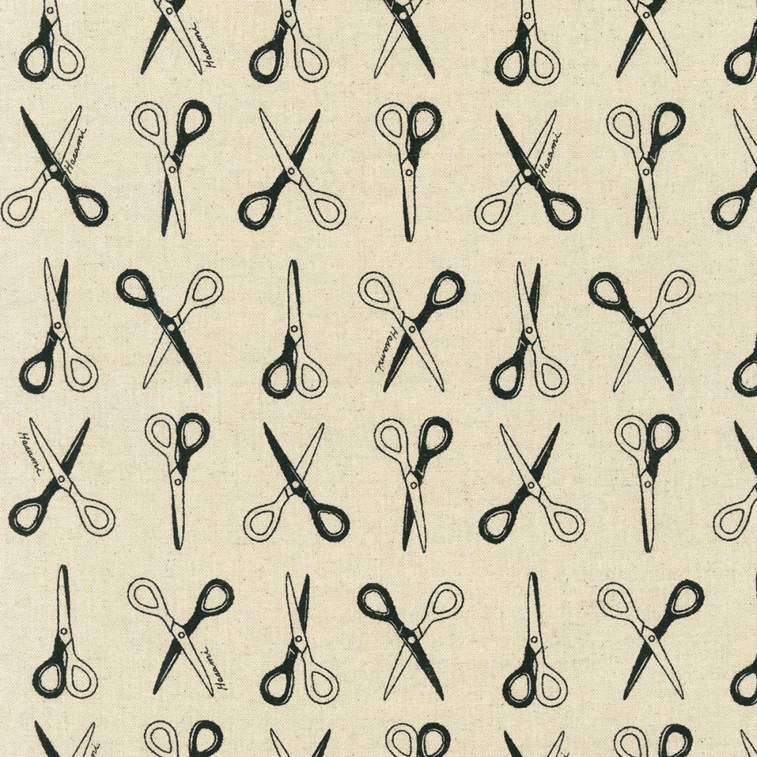 Robert Kaufman-cotton Flax Prints by Sevenberry-scissors-natural- 80 ...
