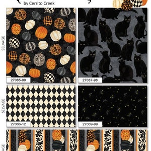 Northcott~hallows Eve~cat Damask~orange/black~cotton Fabric by the Yard ...