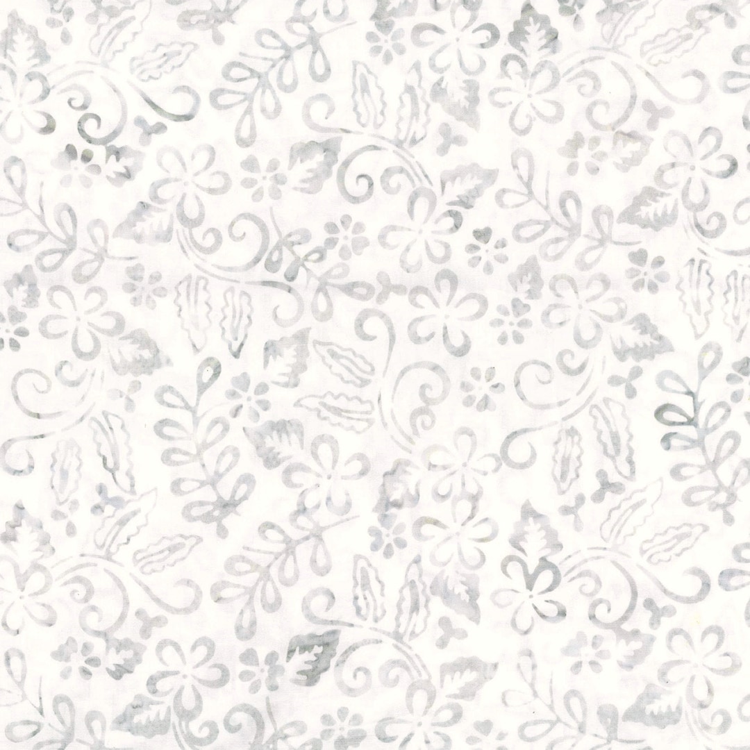 Wilmington Batiks~blue Smoke~plumeria~cream~cotton Batik Fabric by the ...