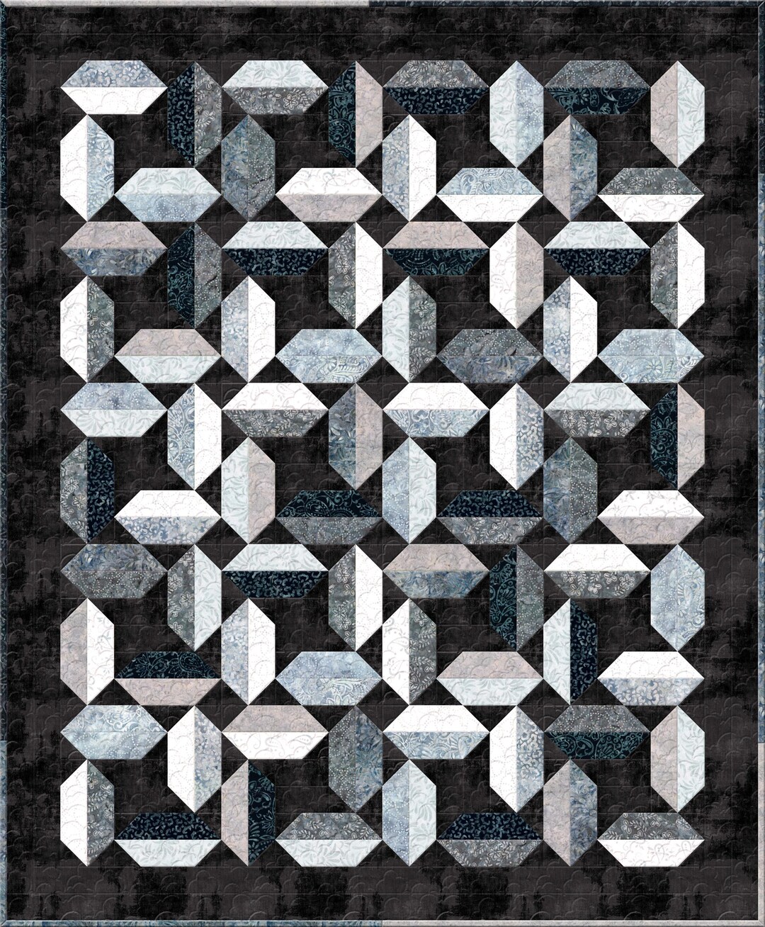 Quilt Kit~conundrum~56" X 68" Starlight Batik Neutral Throw Quilt ...